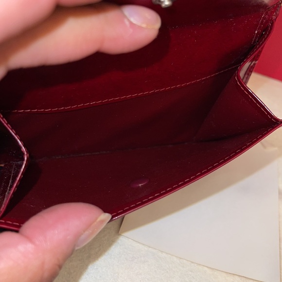 Cartier | Bags | Cartier Vintage Wallet Red Silver Hardware Great ...